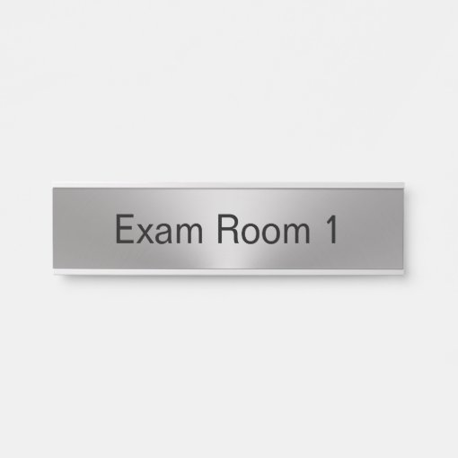 Exam Room Number Silver and Black Text Template Door Sign | Zazzle