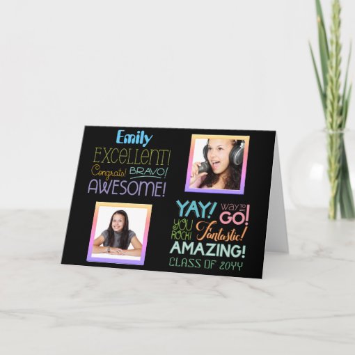 Exam Success PHOTO COLLAGE Congratulations Card | Zazzle