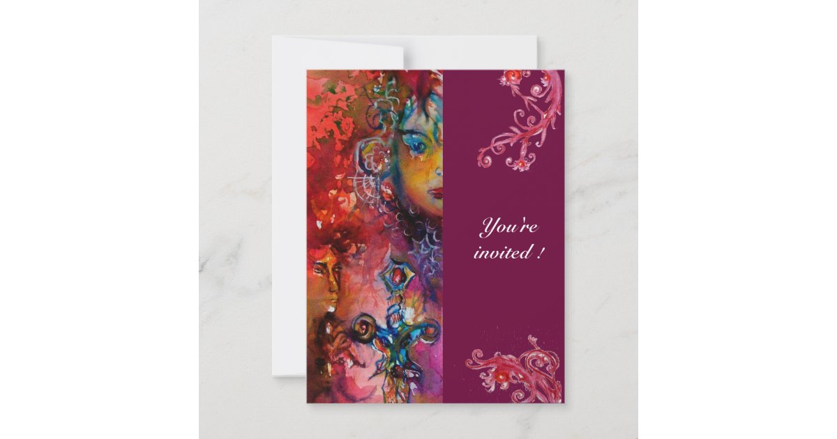 EXCALIBUR , bright red Invitation | Zazzle