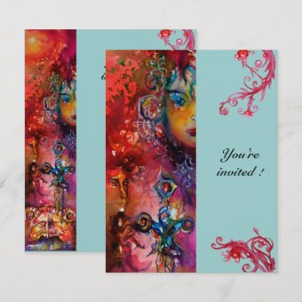 EXCALIBUR , bright red ,pink blue Invitation | Zazzle