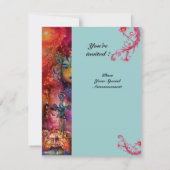 EXCALIBUR , bright red ,pink blue Invitation | Zazzle