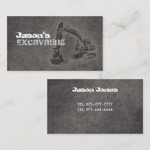 Excavating Business Cards | Zazzle