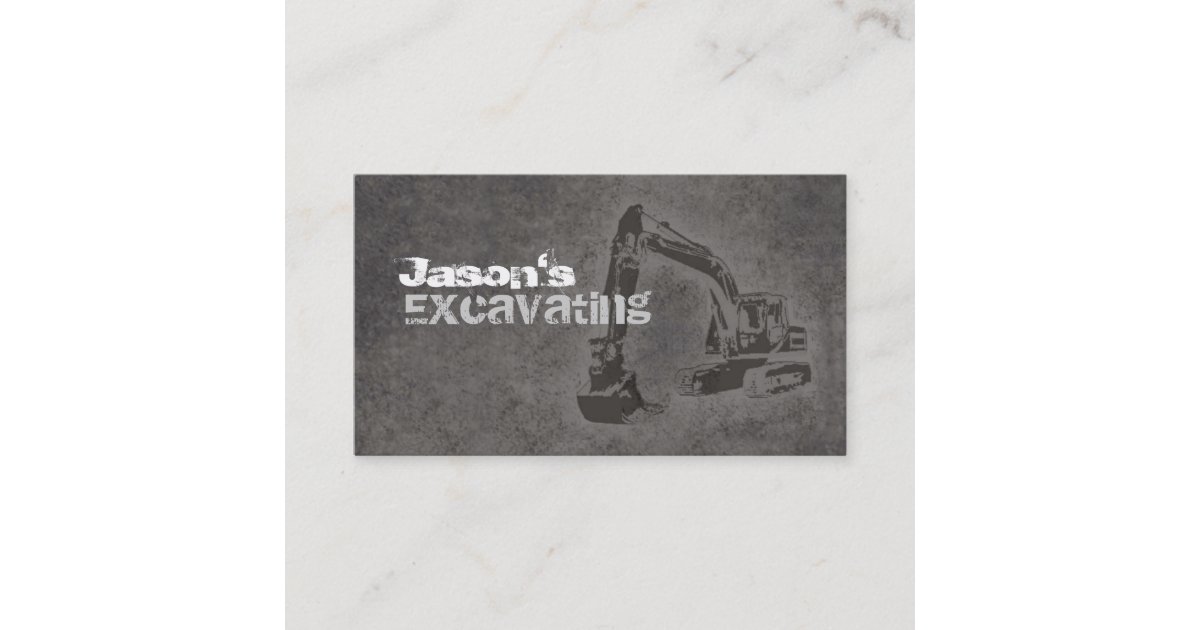 Excavating Business Cards | Zazzle