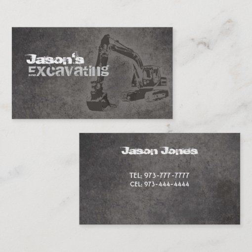 Excavating Business Cards | Zazzle
