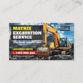 Excavating, Land clearing, Construction, Excavator Business Card | Zazzle