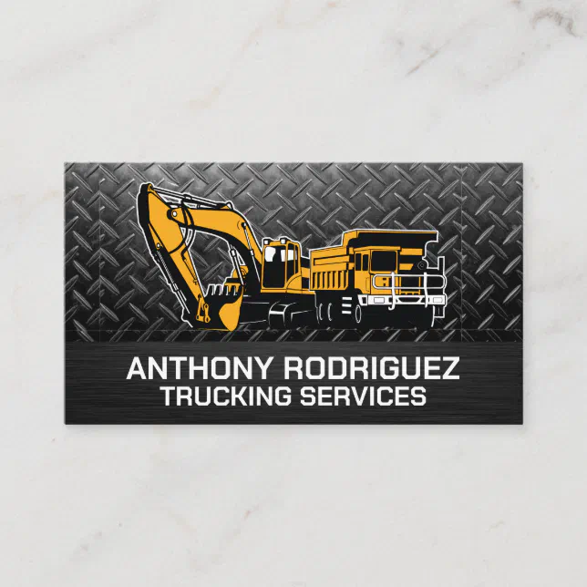 Excavating Vehicles | Steel Business Card | Zazzle