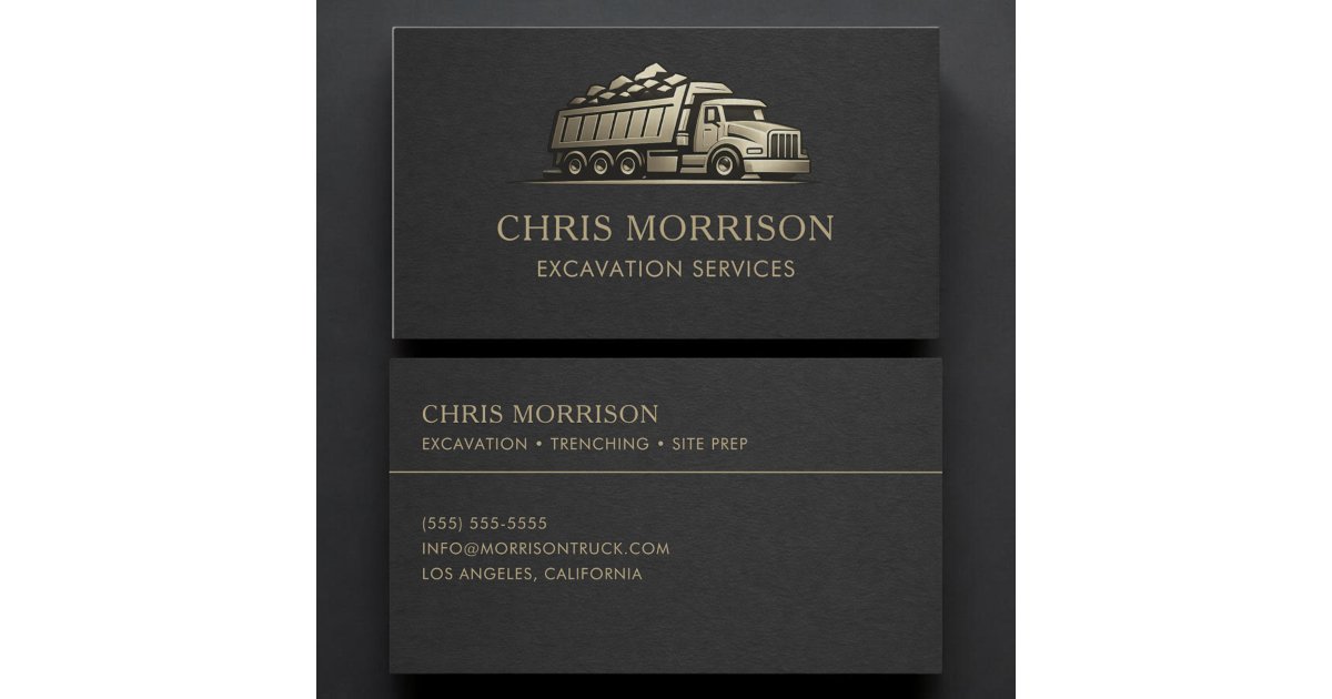 Excavation Services Professional Business Card | Zazzle