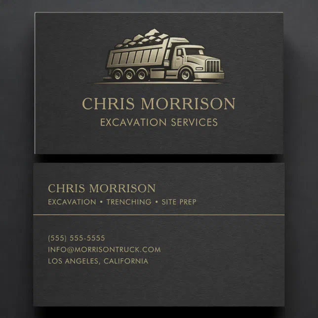 Excavation Services Professional Business Card | Zazzle