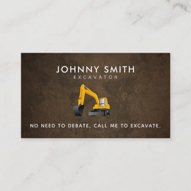 Excavation Slogans Business Cards | Zazzle