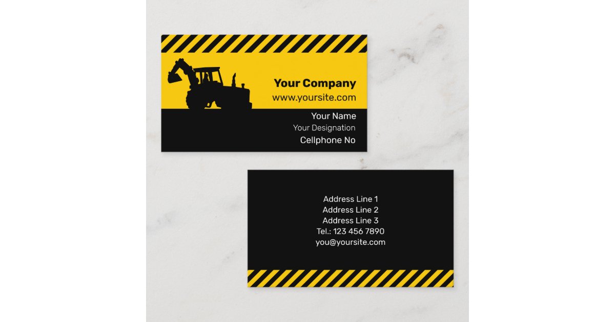 Excavator Business Card | Zazzle