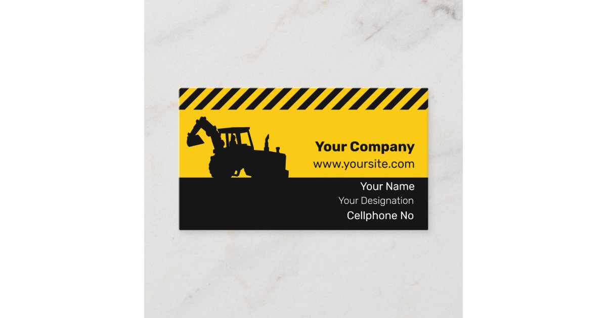 Excavator Business Card | Zazzle