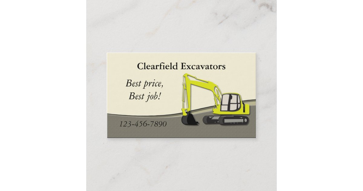 Excavator Business Card | Zazzle