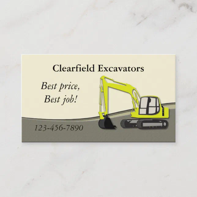 Excavator Business Card | Zazzle