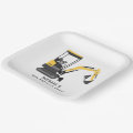 Excavator Construction Builder Any Age Birthday Paper Plates | Zazzle