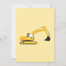 Excavator Construction Truck Birthday Invitation | Zazzle