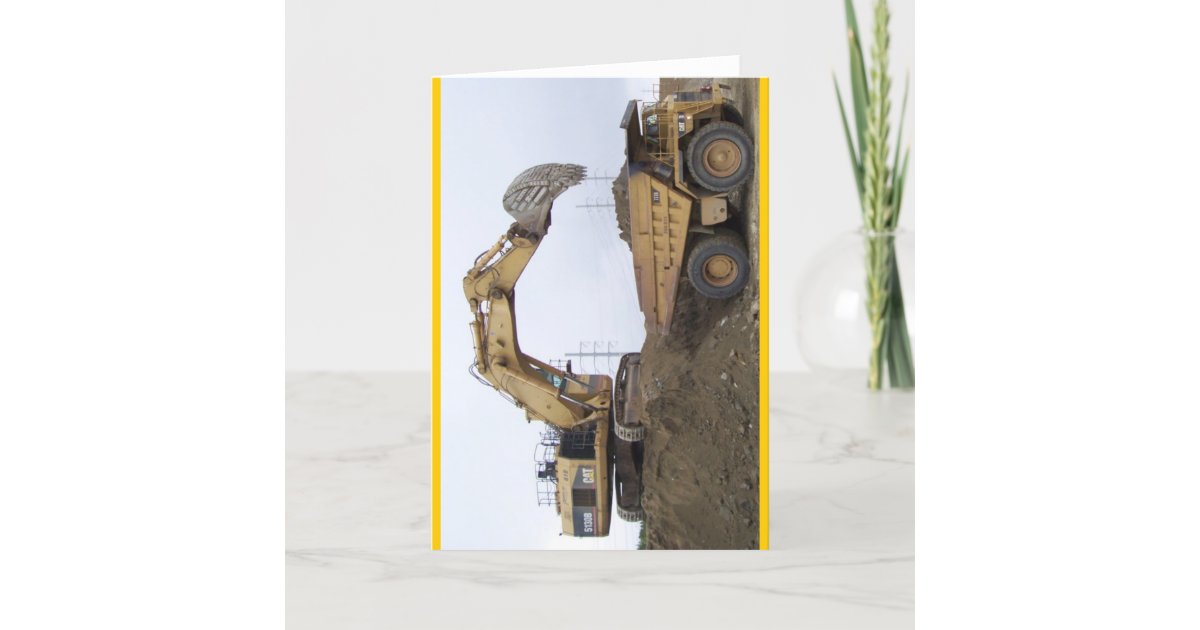 Excavator/Dump Truck Card | Zazzle