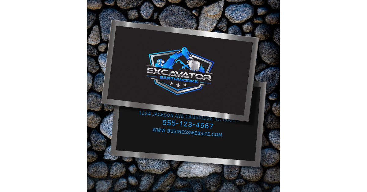 Excavator Heavy Machinery Construction Business Card | Zazzle