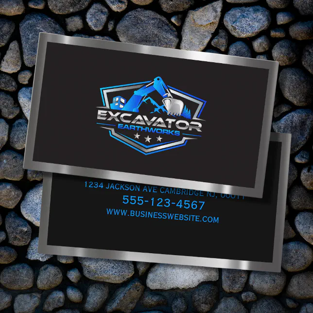 Excavator Heavy Machinery Construction Business Card | Zazzle