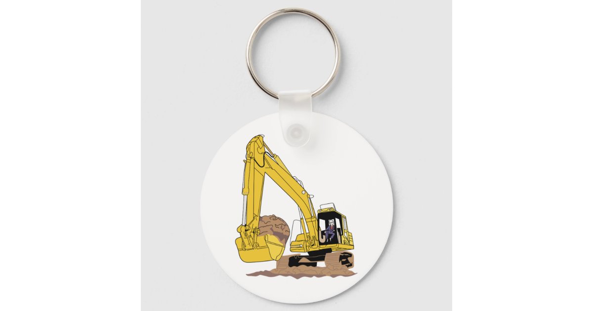 Excavator Keychain | Zazzle