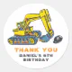 Excavator Kids Birthday Party Construction Vehicle Classic Round ...