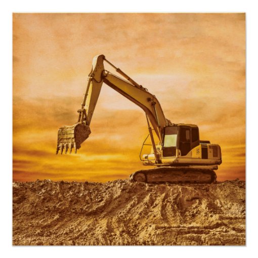 Excavator Poster | Zazzle