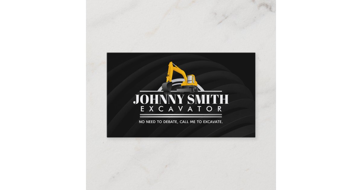 Excavator Slogans Business Cards | Zazzle
