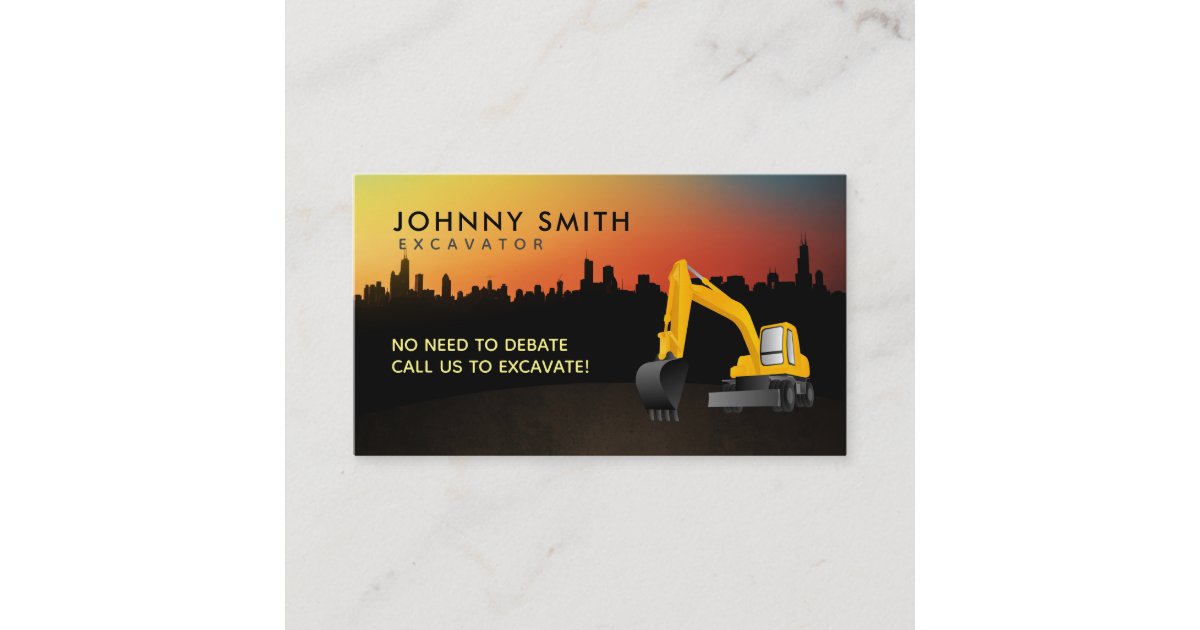 Excavator Slogans Business Cards | Zazzle