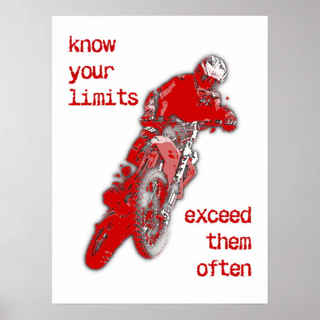 Exceed Your Limits Dirt Bike Motocross Poster | Zazzle