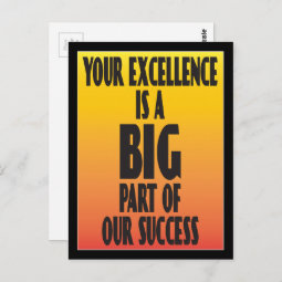 Excellence Employee Thank You Postcard | Zazzle