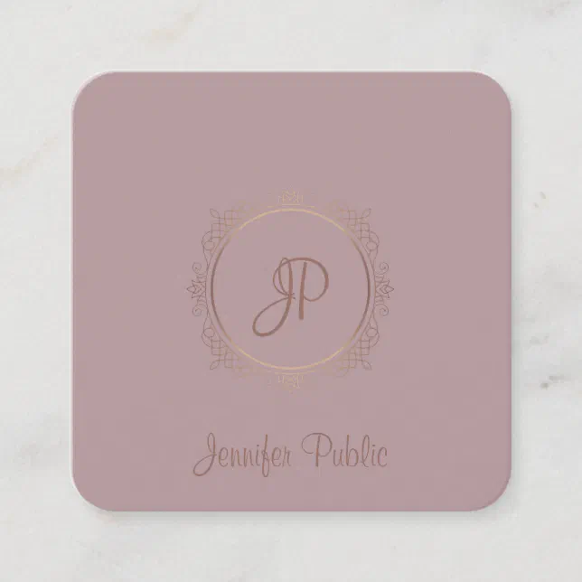 Excellent Design Calligraphy Script Name Modern Square Business Card ...