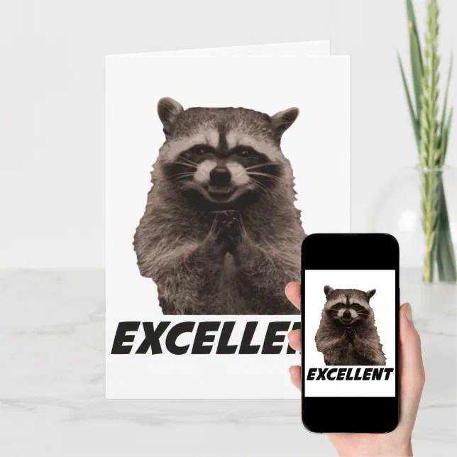 Excellent Evil Plotting Raccoon Card | Zazzle