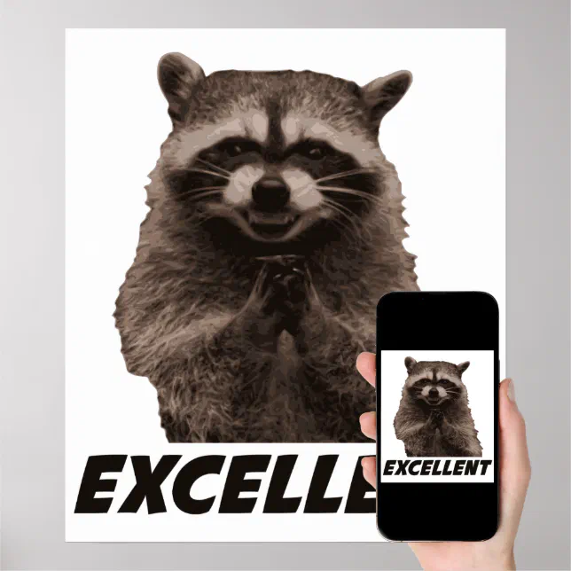 Excellent Evil Plotting Raccoon Poster | Zazzle