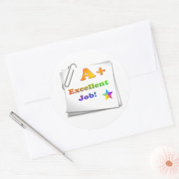 Excellent Job A+ Sticker | Zazzle