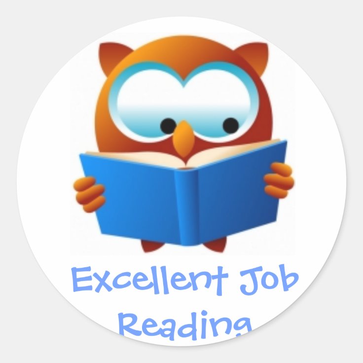 Excellent Reading Award Stickers | Zazzle