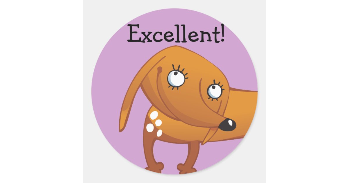 Excellent Reward Stickers - puppy | Zazzle