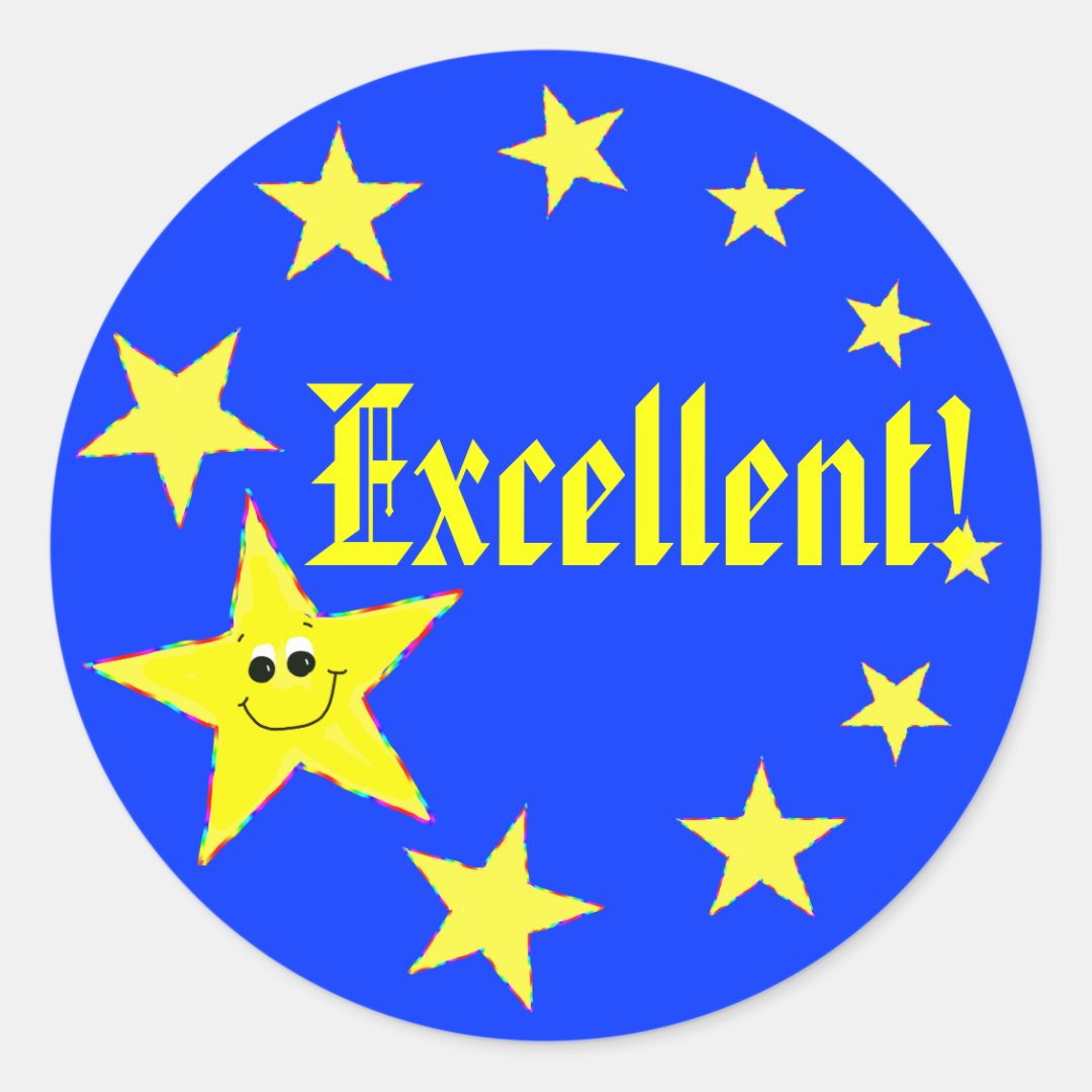 Excellent Stars School Stickers | Zazzle