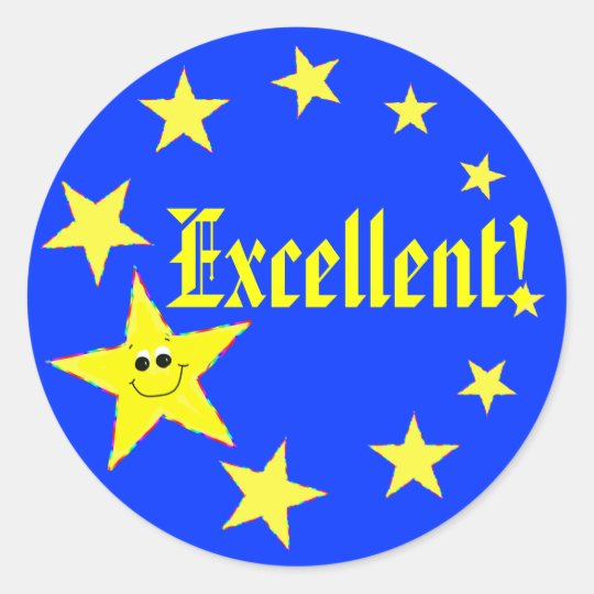 Excellent Stars School Stickers | Zazzle.com
