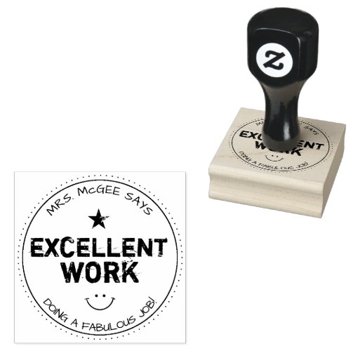 Excellent Work | Personalized Teachers Rubber Stamp | Zazzle