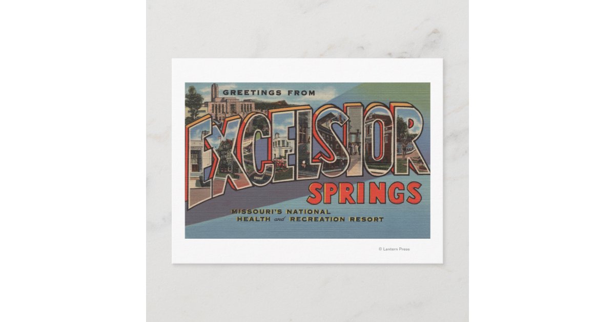 Excelsior Springs, Missouri - Large Letter Postcard | Zazzle
