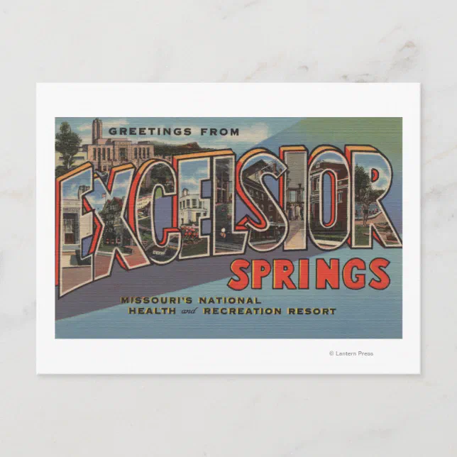 Excelsior Springs, Missouri - Large Letter Postcard | Zazzle
