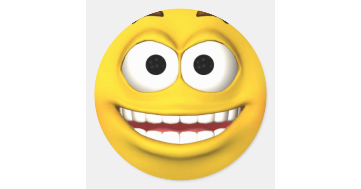 Excited Face Sticker | Zazzle