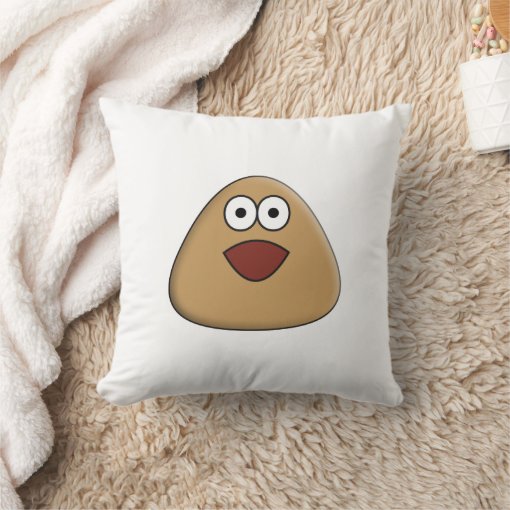 Excited & Hungry Pou Square Pillow | Zazzle