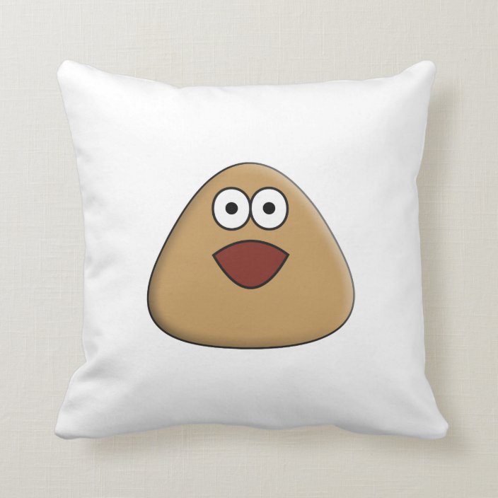 Excited & Hungry Pou Square Pillow | Zazzle.com