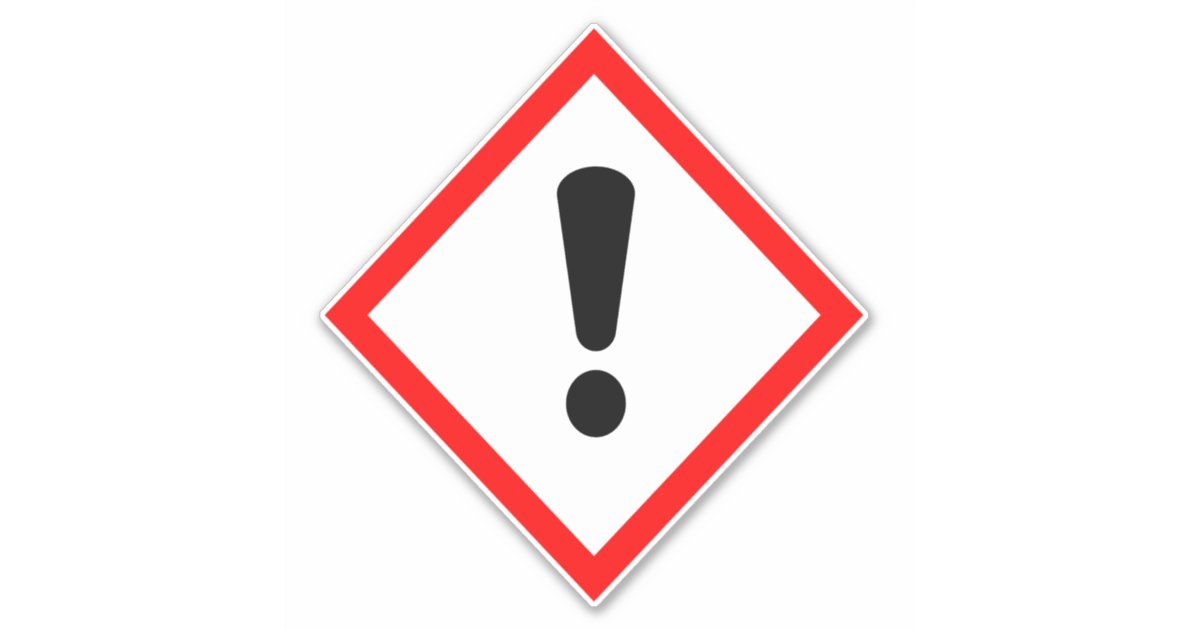Exclamation Mark Hazard Symbol Label | Zazzle