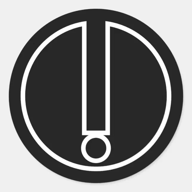 Exclamation mark Symbol in black circle Classic Round Sticker | Zazzle