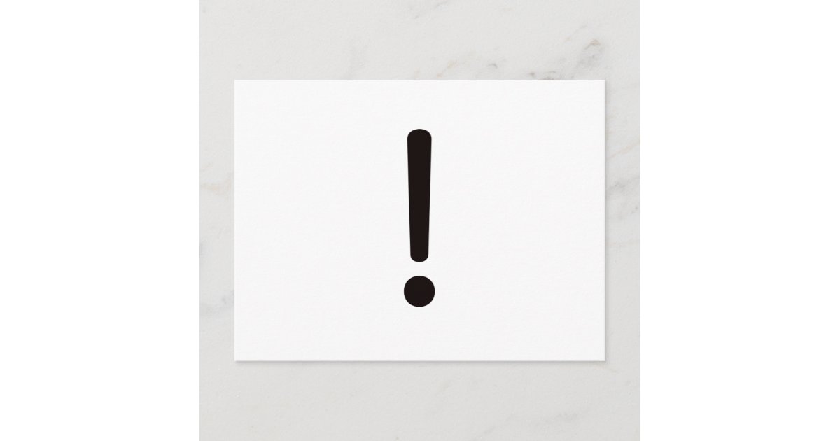 Exclamation Point! Black Blue Red Postcard | Zazzle