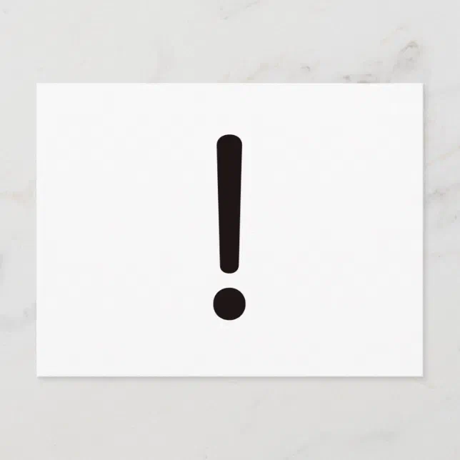 Exclamation Point! Black Blue Red Postcard | Zazzle