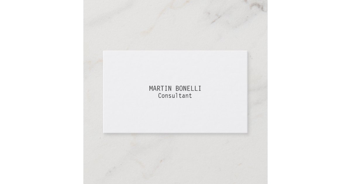 Exclusive Attractive Plain White Business Card | Zazzle