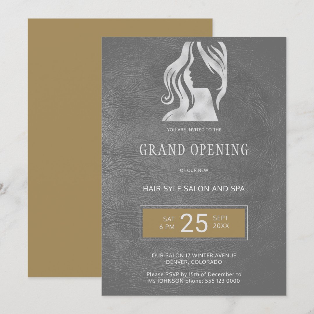 Exclusive elegant hair beauty salon grand opening invitation | Zazzle