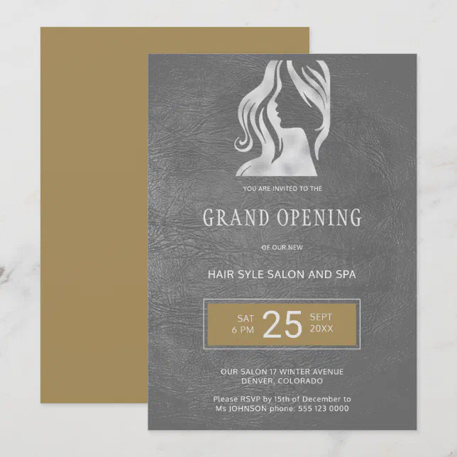 Exclusive elegant hair beauty salon grand opening invitation | Zazzle